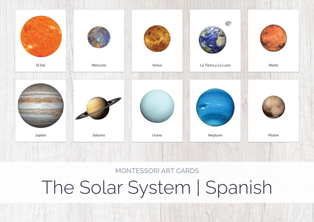 The Solar System | Spanish | Montessori Cards | Montessori Education ...