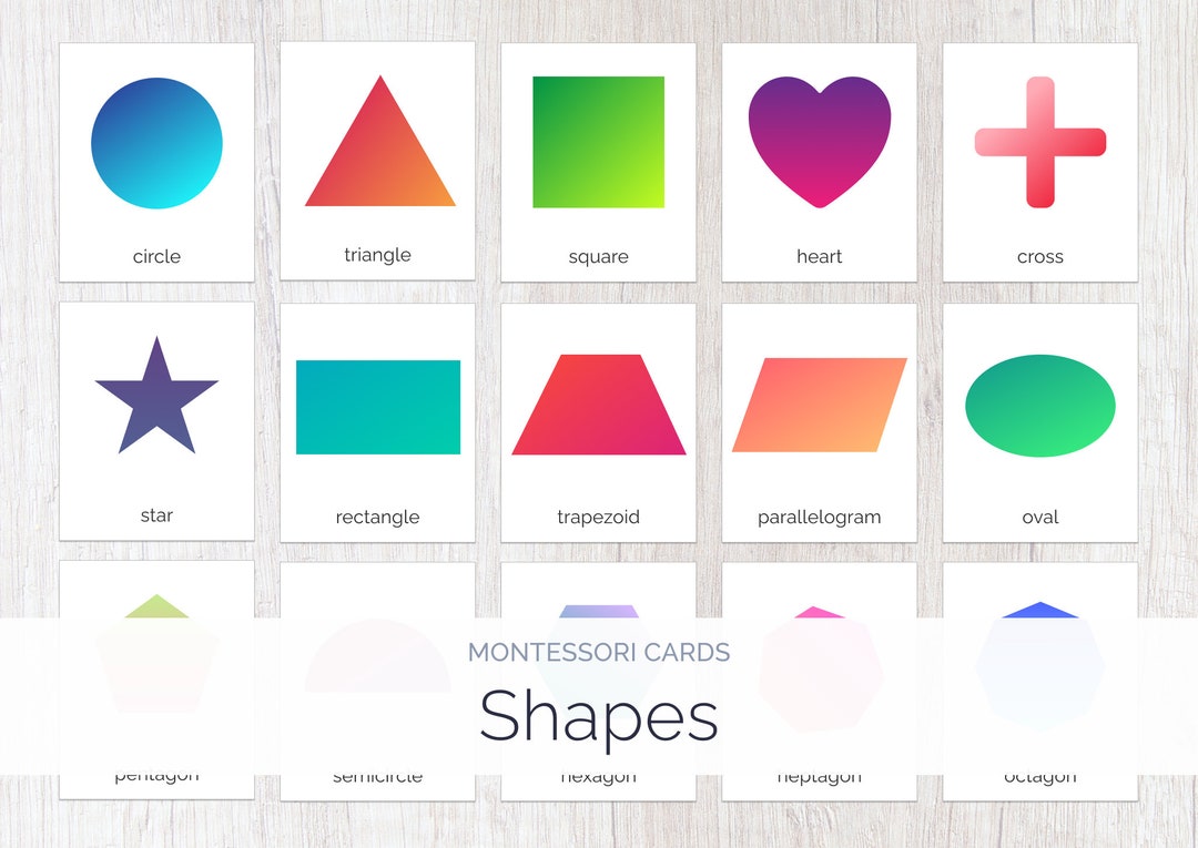 Shapes | Montessori Cards | Montessori Education | Homeschool - Etsy