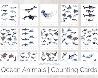 Ocean Animals Count and Clip Cards| Printable Digital Download ...