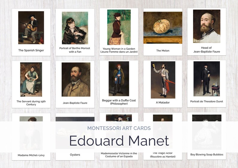 Edouard Manet Montessori 3-part Cards Educational Materials Art Study ...