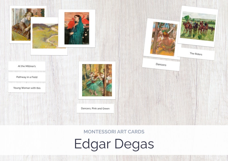 Edgar Degas 3-part Cards Montessori Education Homeschool Art Study - Etsy