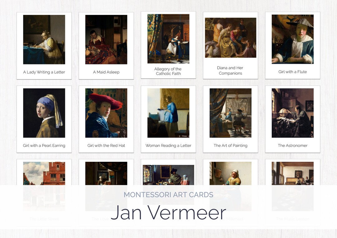 Jan Vermeer Montessori Cards - Etsy
