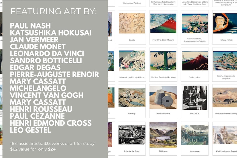 Mega Bundle 3-part Art Cards: 16 Classic Artists, 335 Artworks for ...
