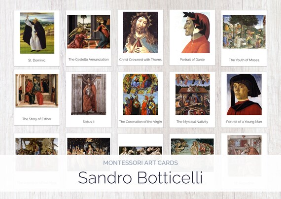 Sandro Botticelli Montessori Cards Art Appreciation & - Etsy