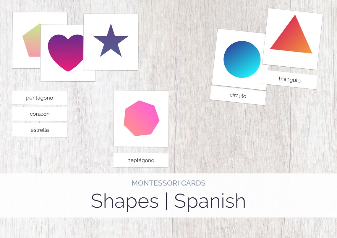 Shapes | Spanish | Montessori Cards | Foreign Language | Montessori ...