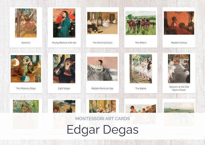 Edgar Degas 3-part Cards Montessori Education Homeschool Art Study - Etsy