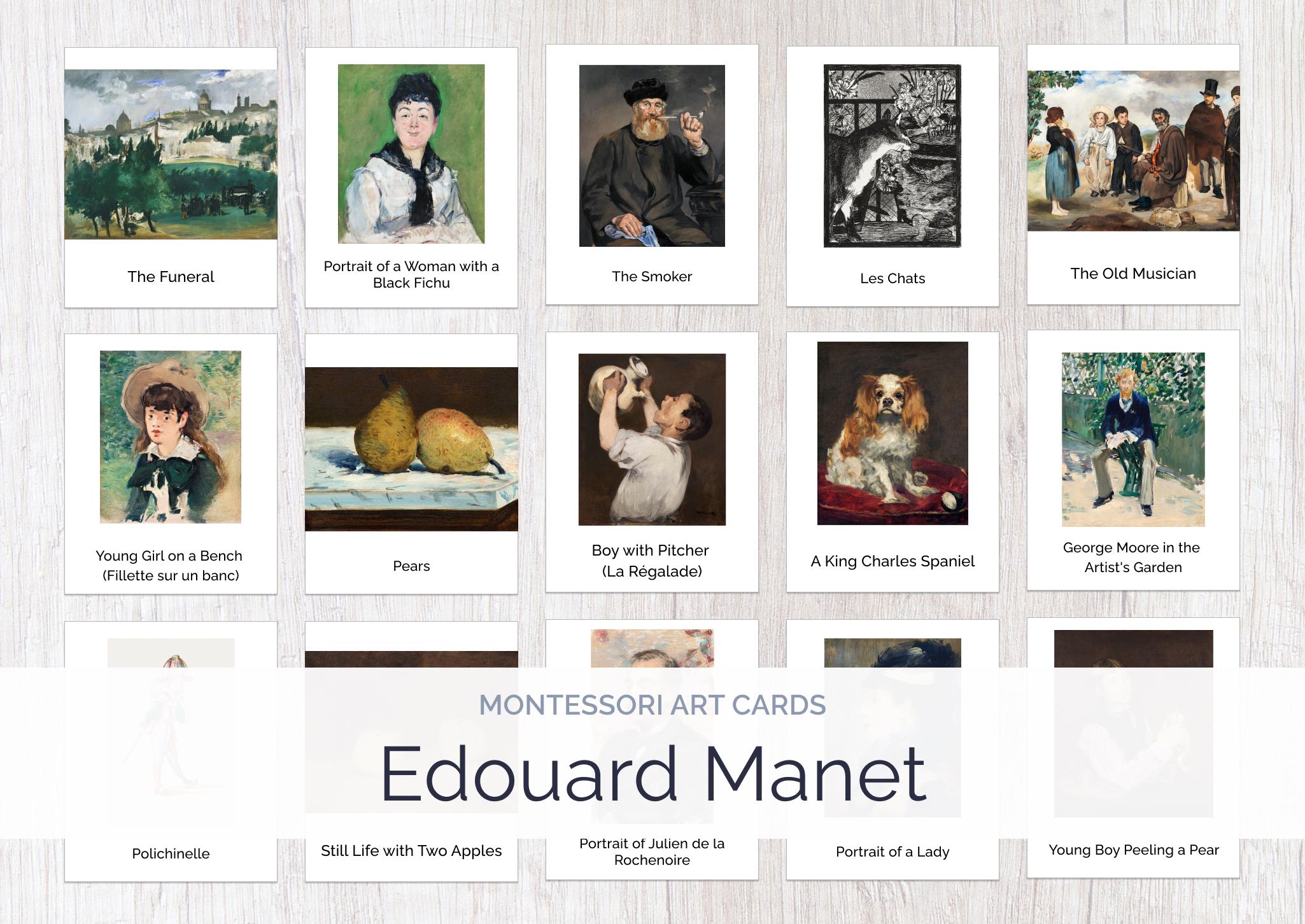 Edouard Manet | Montessori 3-part Cards | Educational Materials | Art ...