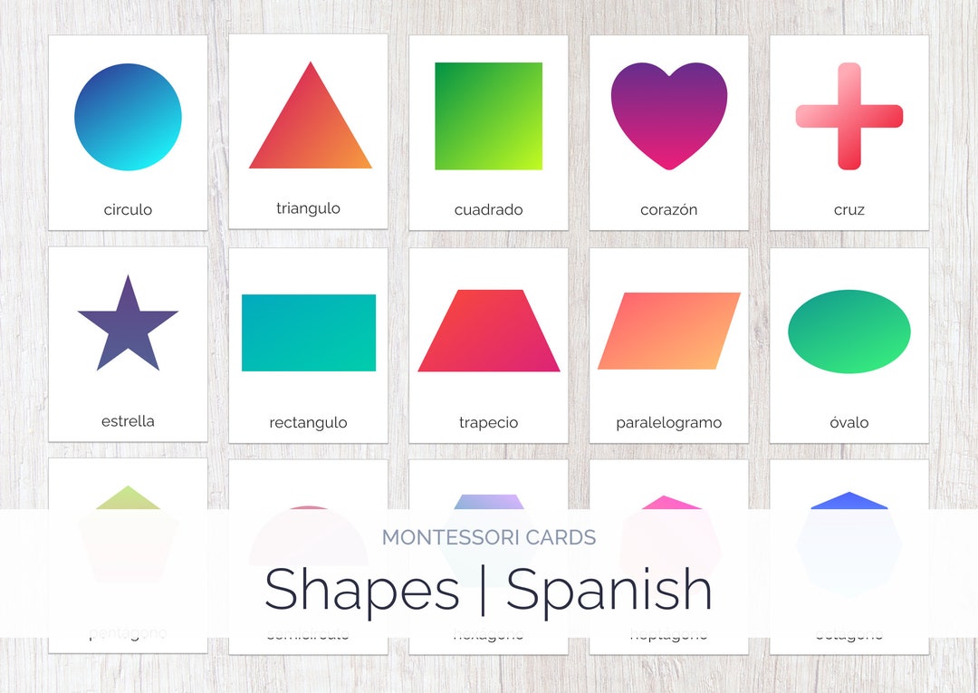 Shapes | Spanish | Montessori Cards | Foreign Language | Montessori ...