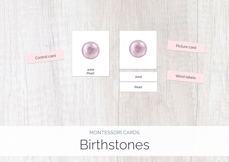Birthstones | Montessori Cards | Vocabulary Montessori | Early Learning ...