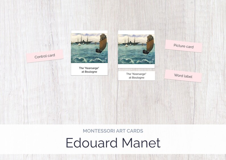 Edouard Manet | Montessori 3-part Cards | Educational Materials | Art ...