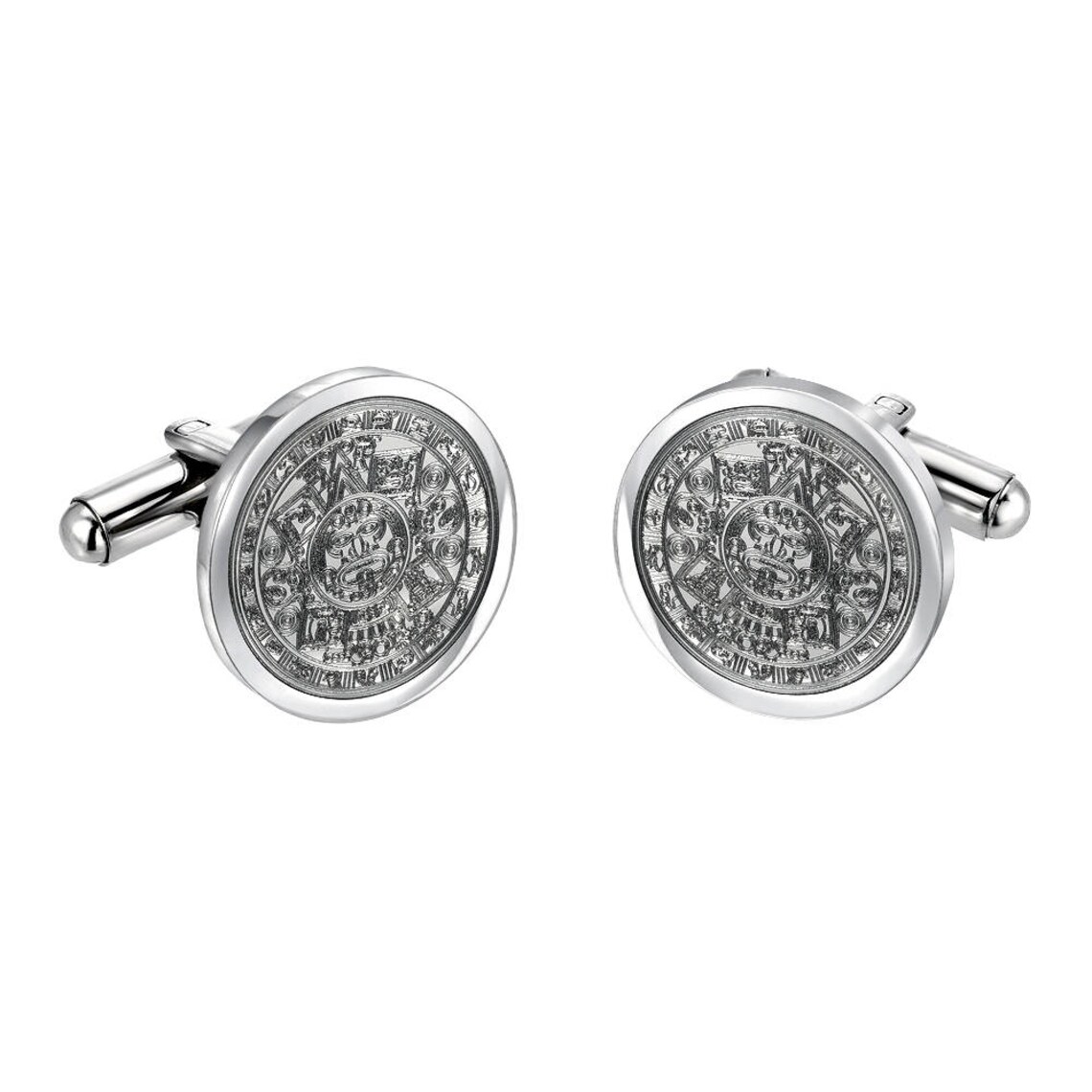 Aztec Design Cufflinks - Mayan Design Cufflinks - Stainless Steel ...