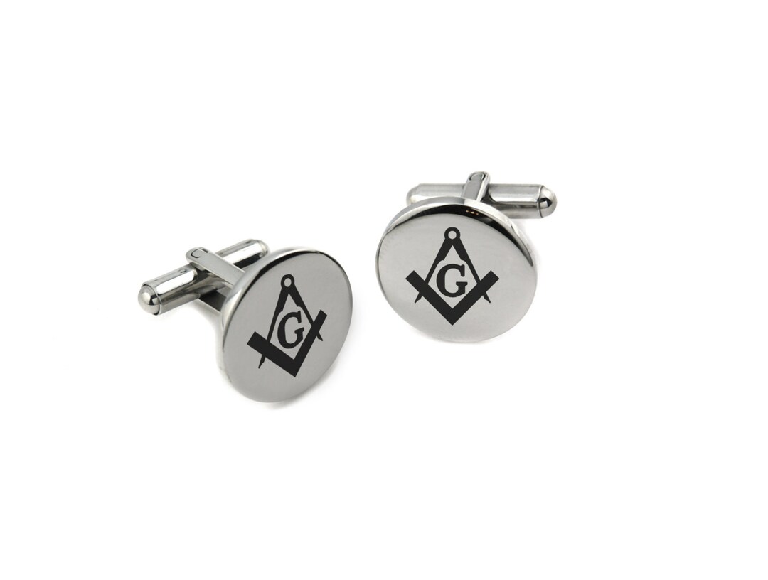 Freemason Cufflinks Masonic Symbol Cuff Links Masonry Stainless Steel ...