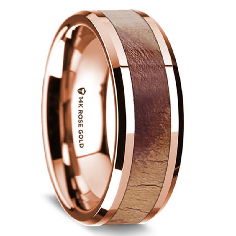 Rose Gold Wood Ring - Etsy