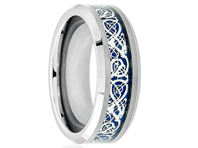 Tungsten Wedding RingTungsten Wedding BandBeveledDragon | Etsy