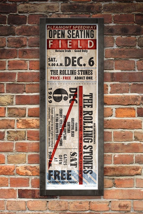 Altamont Ticket Stub Poster - Etsy