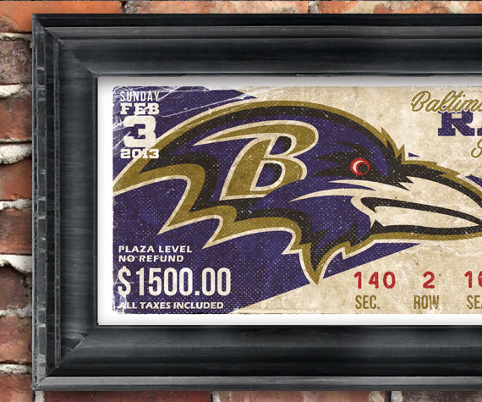 Superbowl 47 - Baltimore Ravens Vintage Ticket Poster - Etsy