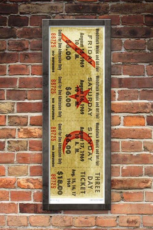 Woodstock Ticket Stub Poster - Etsy