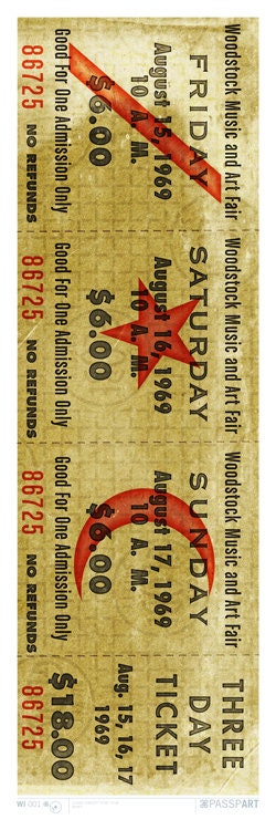 Woodstock Ticket Stub Poster - Etsy