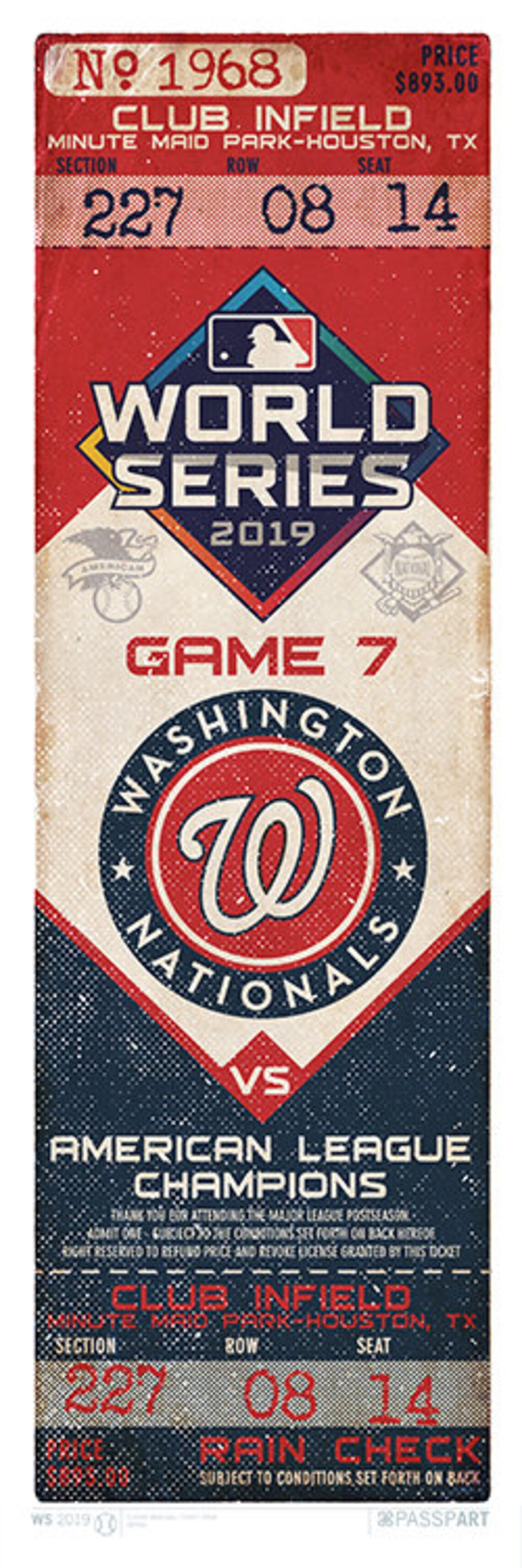 2019 World Series - Washington Nationals Oversize Vintage Ticket Poster ...