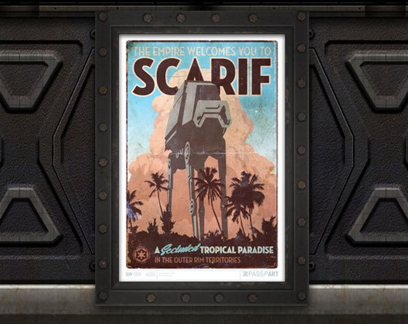 Star Wars Rogue One Scarif Travel Poster - Etsy