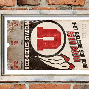 University of Utah Football Oversize Vintage Ticket Poster - Etsy