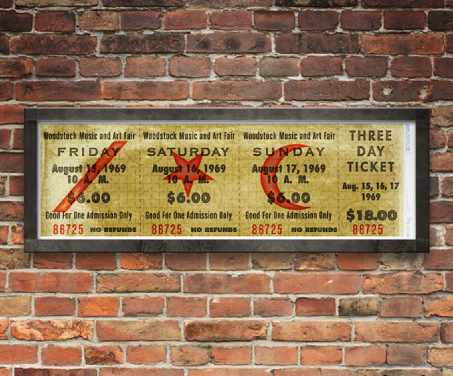 Woodstock Ticket Stub Poster - Etsy