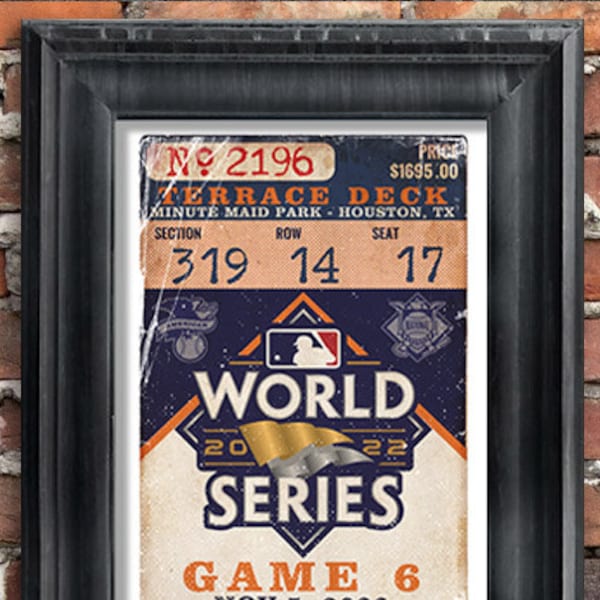 2022 World Series Ticket - Etsy