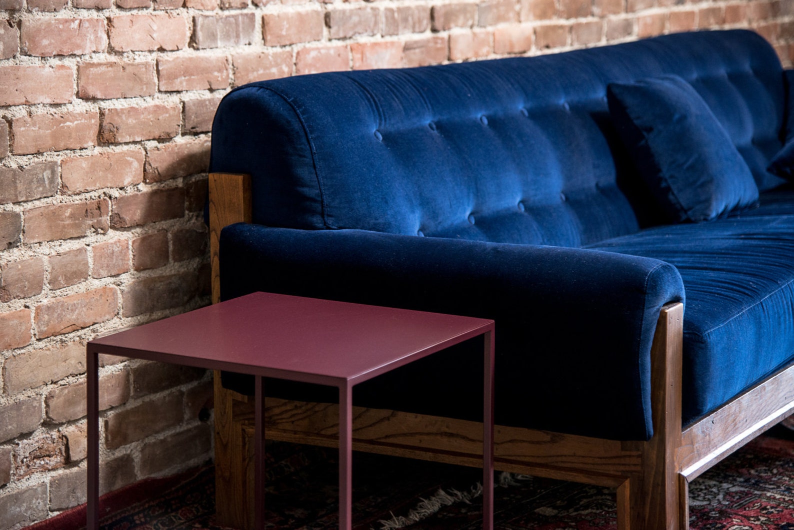 Sidetable Minimalist tables / Red end tables sleek Midcentury | Etsy