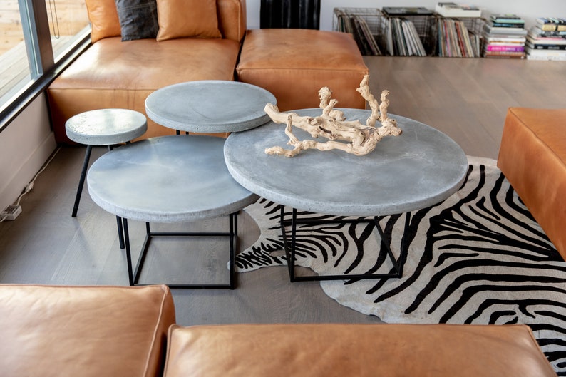 Simple Stool Side Table Minimalist Round Concrete End Table | Etsy