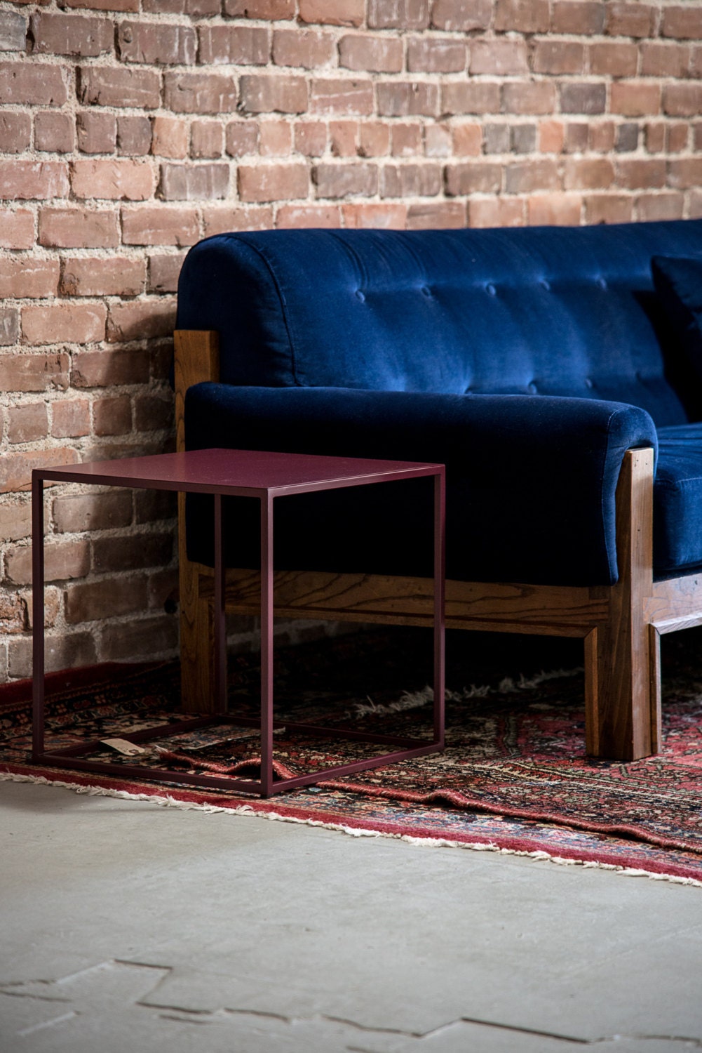Sidetable Minimalist tables / Red end tables sleek Midcentury | Etsy