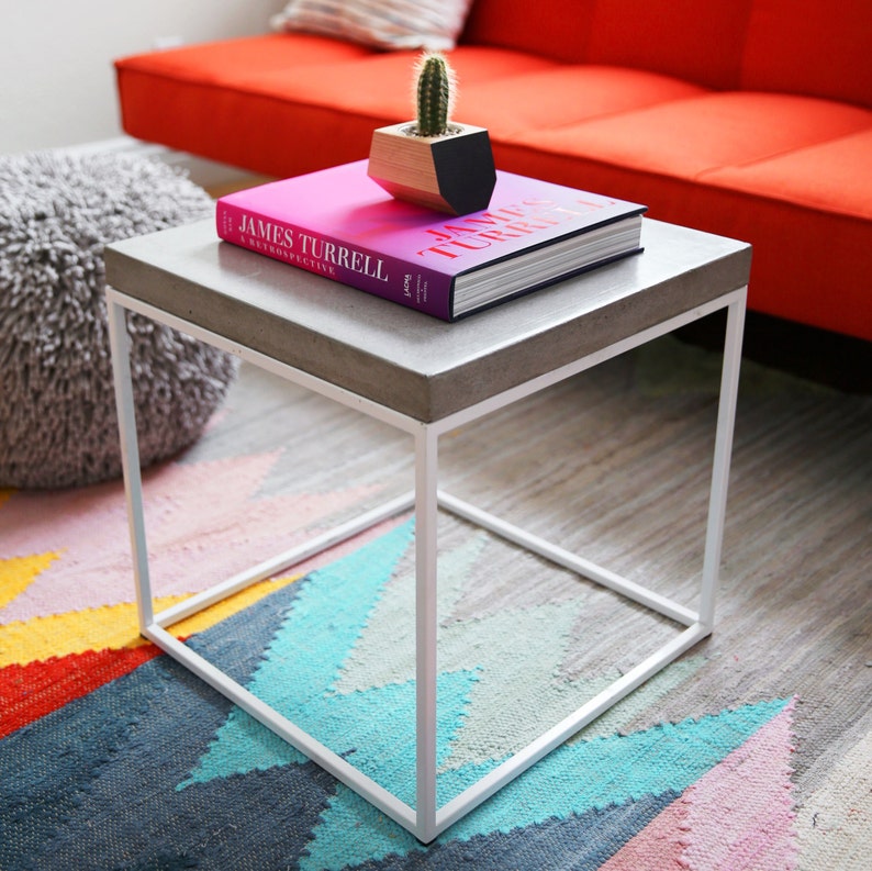 Side Table Concrete Side Table Minimalist Furniture Danish - Etsy