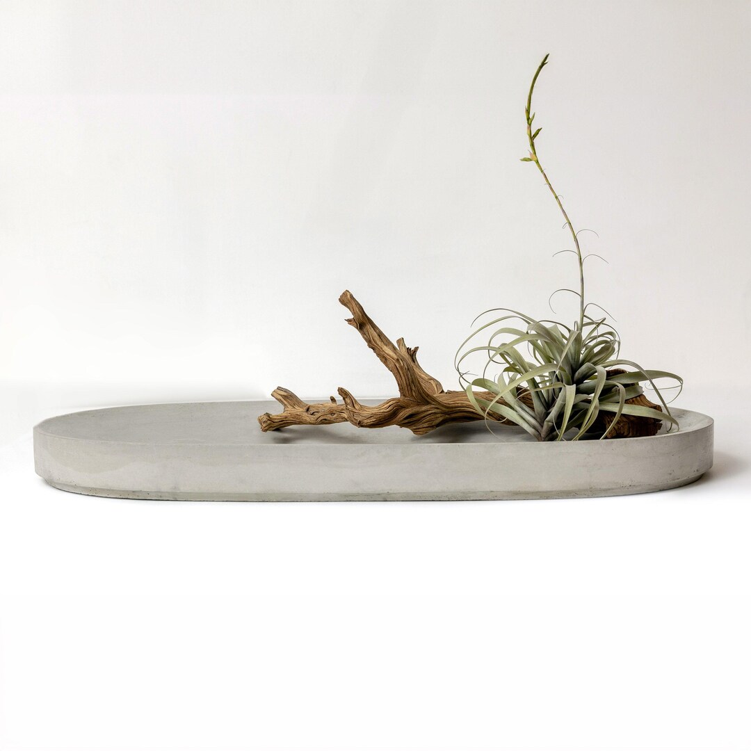 Large Oval Platter Centerpiece Concrete Home Accent Food Safe ...