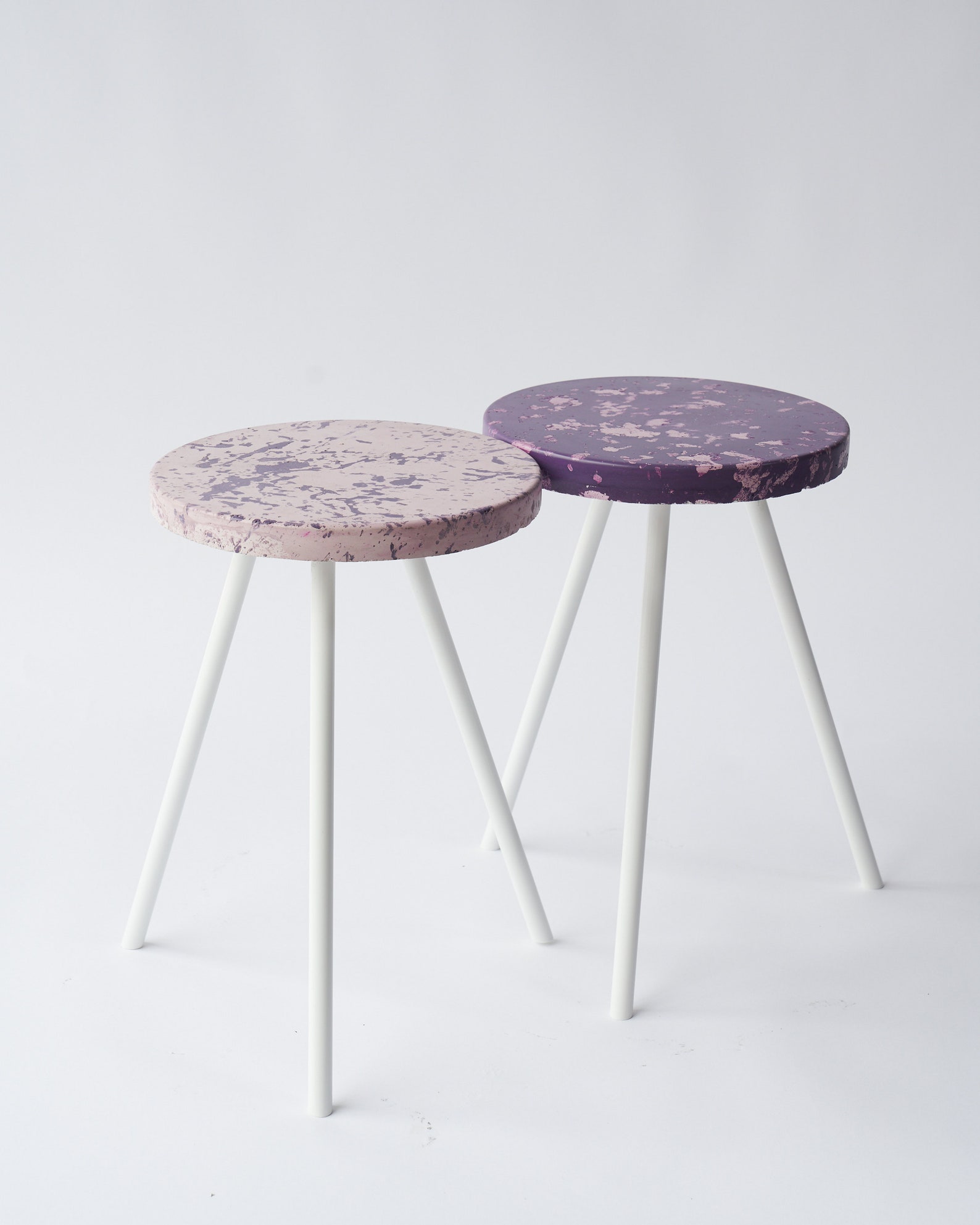 Minimalist Concrete Stool Table, Contemporary Accent Table, Plant Stand ...
