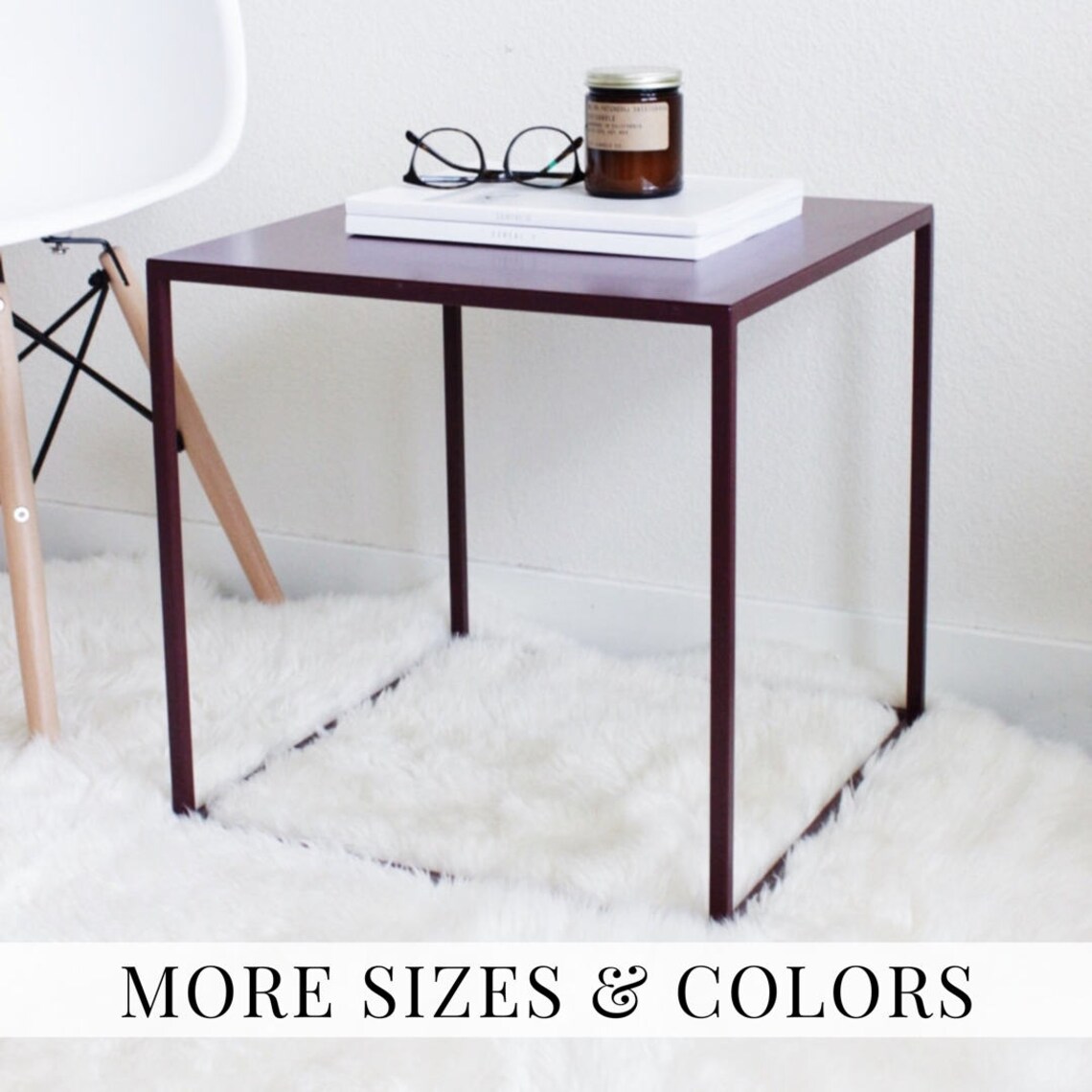 Sidetable Minimalist Tables / Red End Tables Sleek Midcentury - Etsy