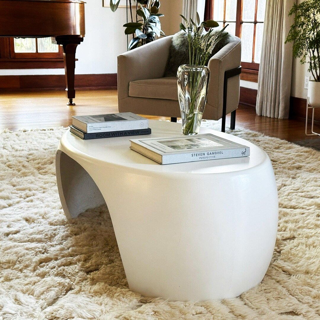 Contemporary Pebble Coffee Table for Dog Bed to Go Under Concrete and ...