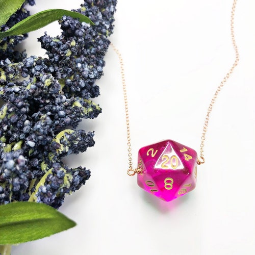 Blank White D20 Rose Gold Necklace 18-20 Dungeons - Etsy