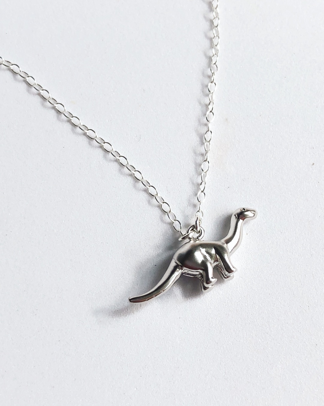 Dinosaur Necklace Long Neck Dinosaur Brachiosaurus Necklace Sterling ...