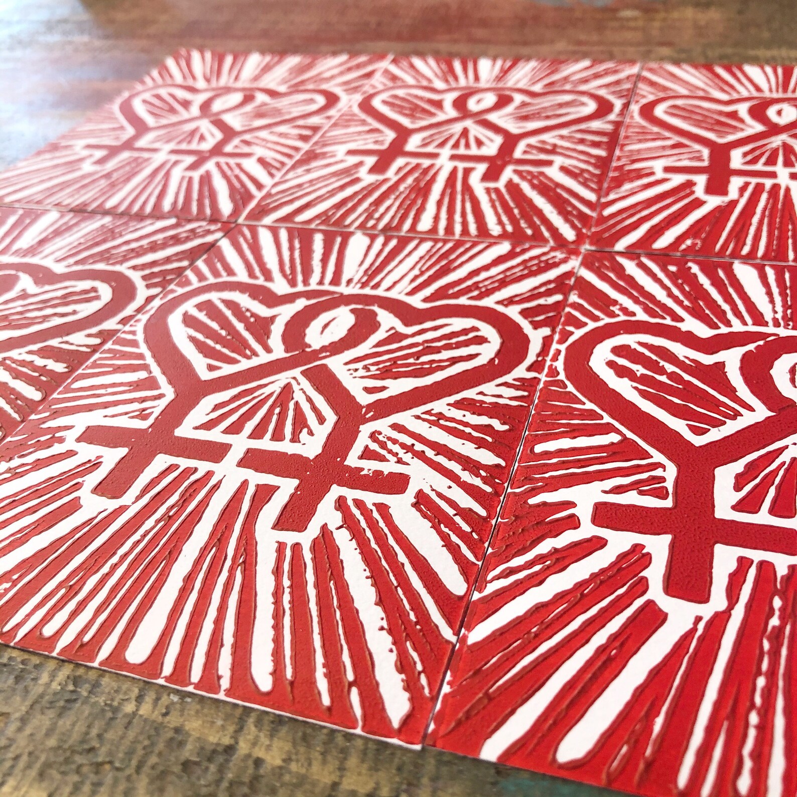 Red Heart Double Venus Symbol Art Print WLW Art Lesbian - Etsy