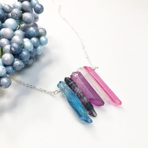 Genderfluid Pride Flag Crystal Necklace • Colorful Quartz • Solid ...