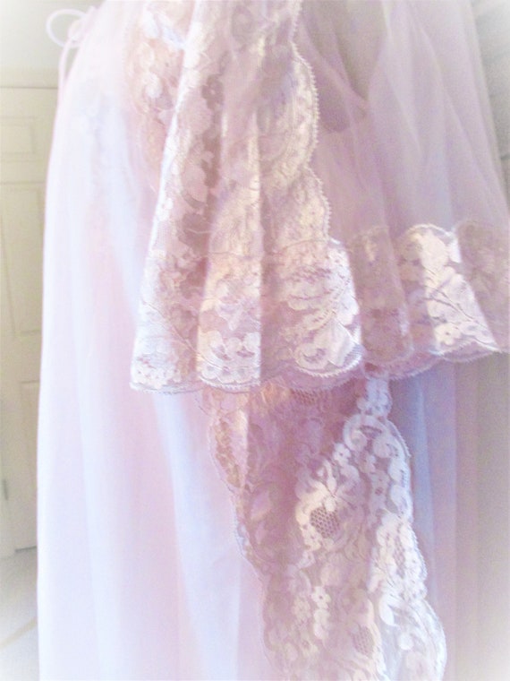 Shadowline Nightgown Peignoir Set Double Chiffon Brid… - Gem