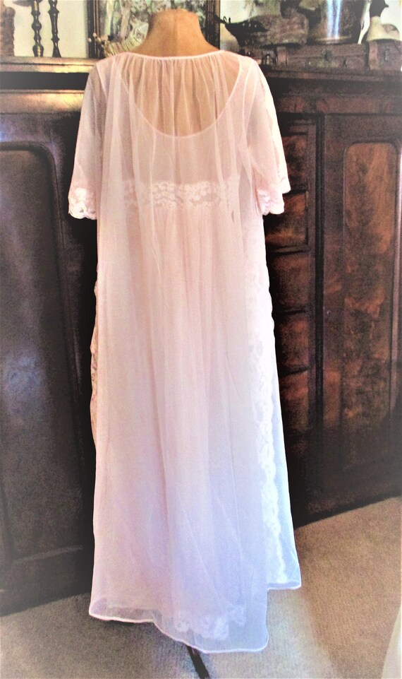 Shadowline Nightgown Peignoir Set Double Chiffon Brid… - Gem