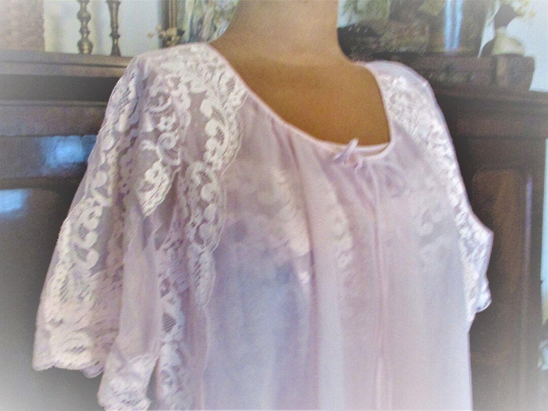Shadowline Nightgown Peignoir Set Double Chiffon Bridal Size Large - Etsy