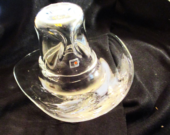 Blenko Cowboy Hat Vase Sculpture Ice Bucket Candy Dish Hand Blown ...