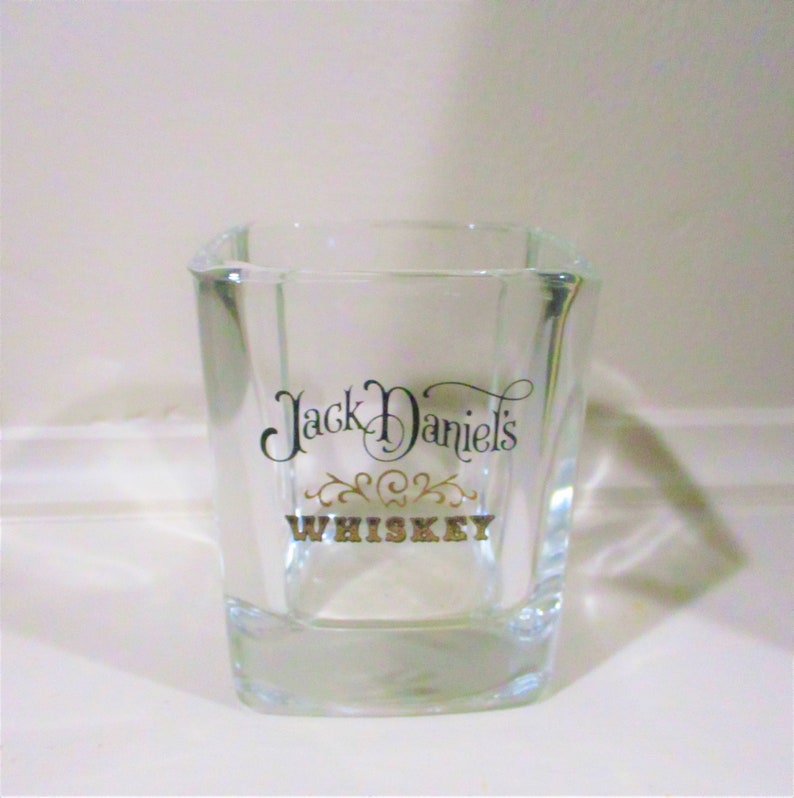 Jack Daniels Whiskey Square Low-ball Glass 3.5 Inches Tall 2 - Etsy