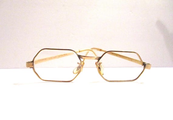 Vintage Eyeglass Frames Octagon Shape Maker's Mark - Gem