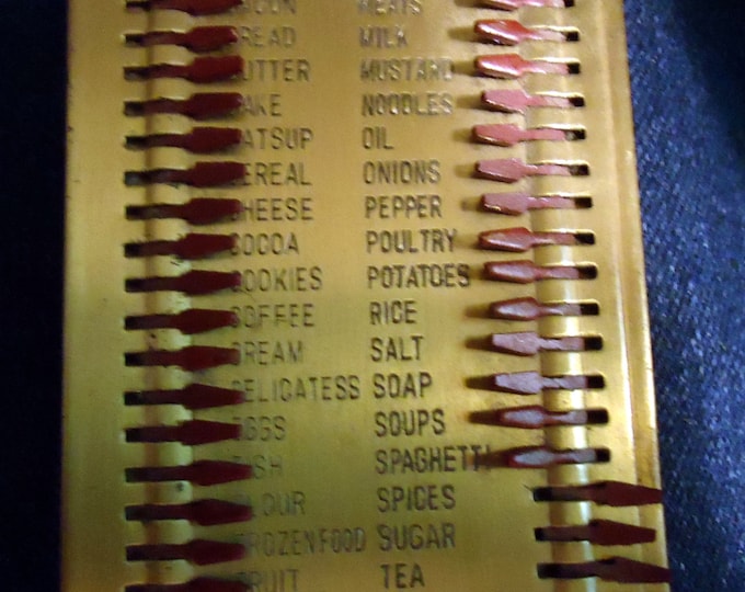 Vintage Metal Grocery Shopping List With Slide Tab Device - Etsy