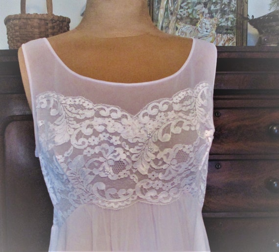 Shadowline Nightgown Peignoir Set Double Chiffon Brid… - Gem