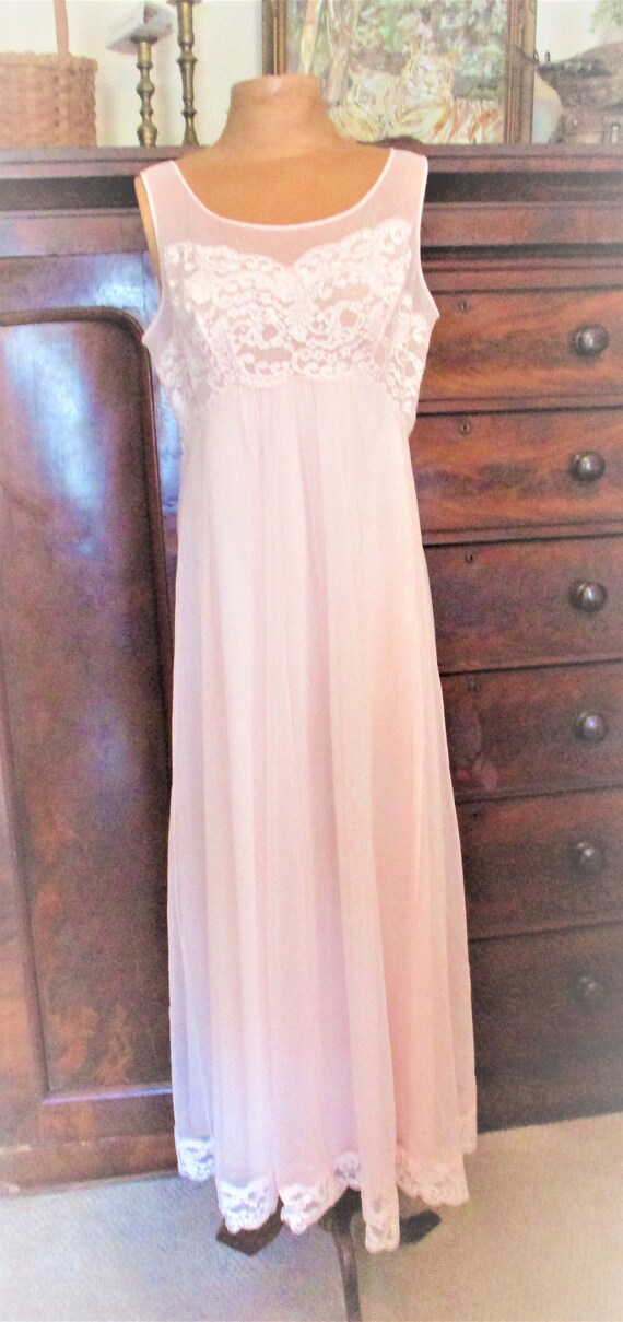 Shadowline Nightgown Peignoir Set Double Chiffon Brid… - Gem