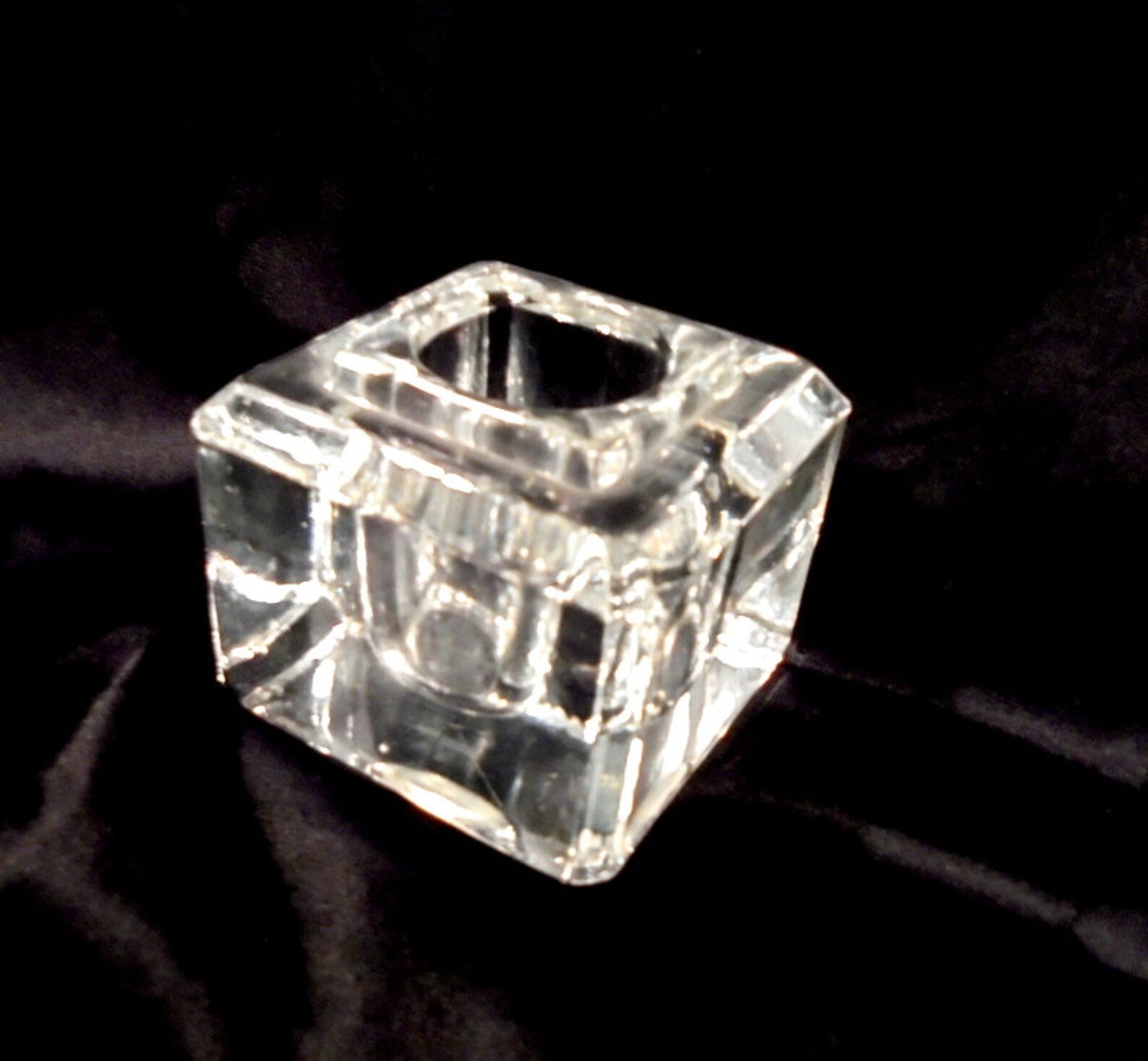 Ink Well Vintage Square Clear Ink Well Beveled Edges Heavy - Etsy