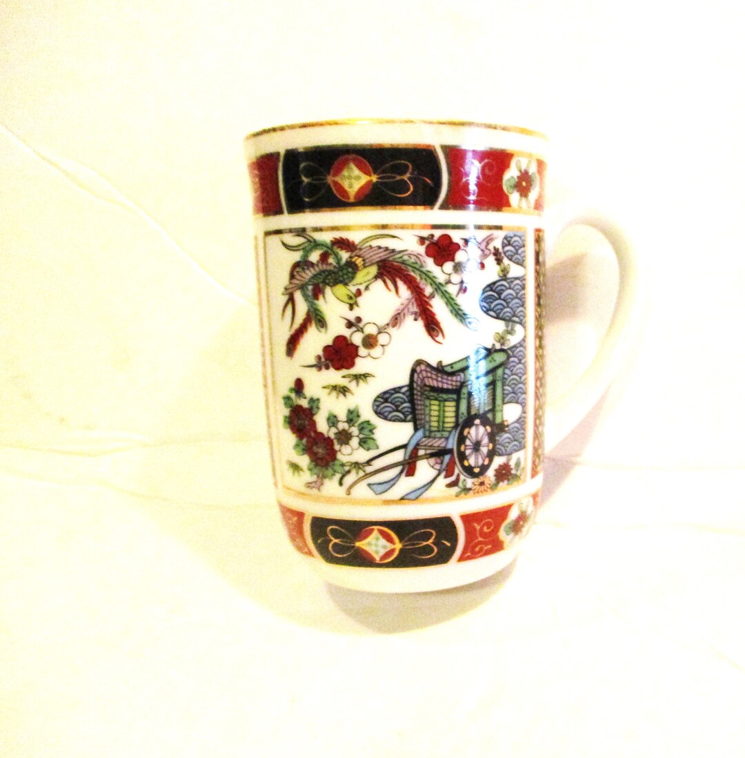 Imari Goshoguruma Design Vintage Hand Painted Japanese Porcelain Coffee ...